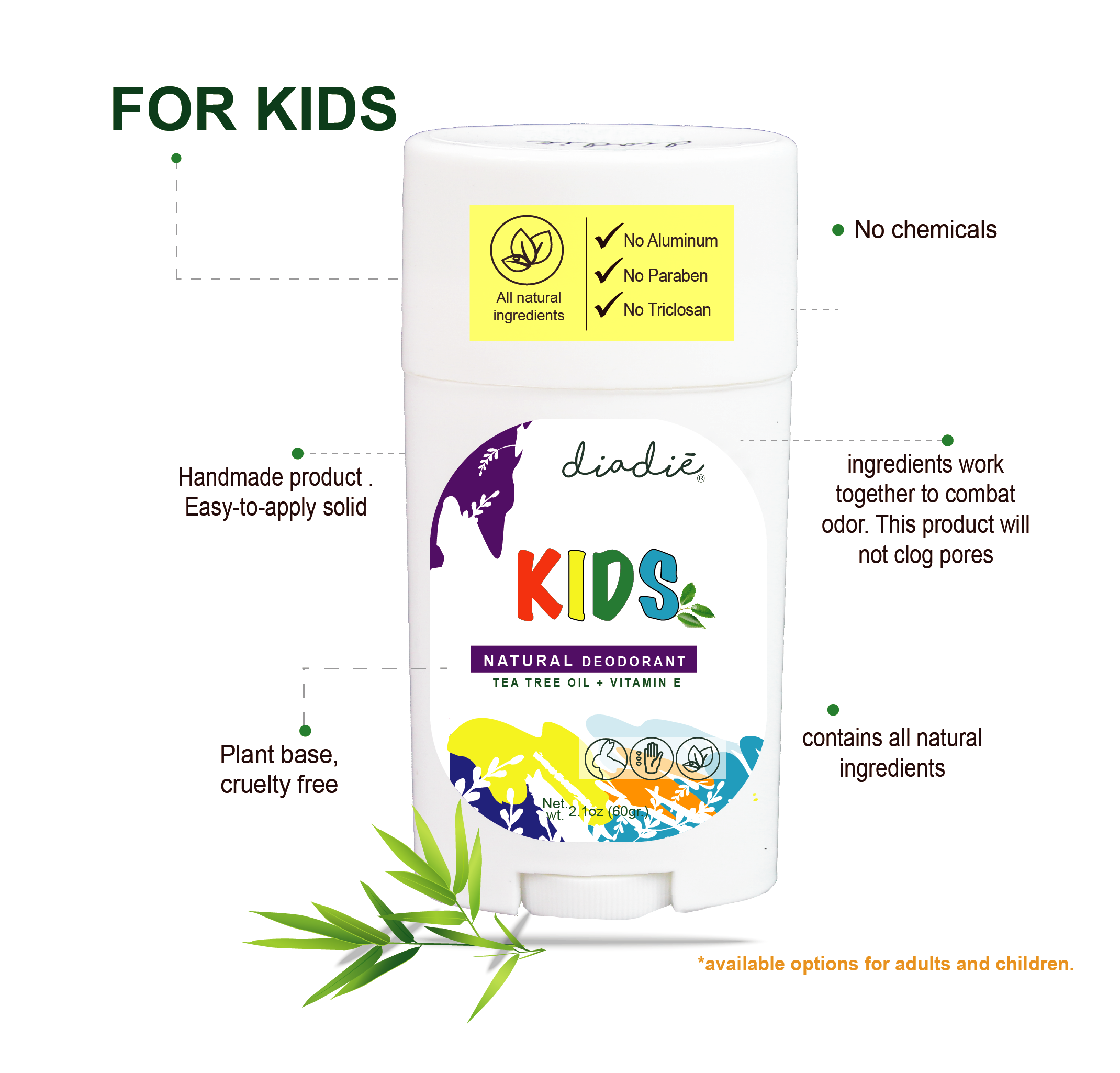 Natural deodorant kids – aluminum free – for kids